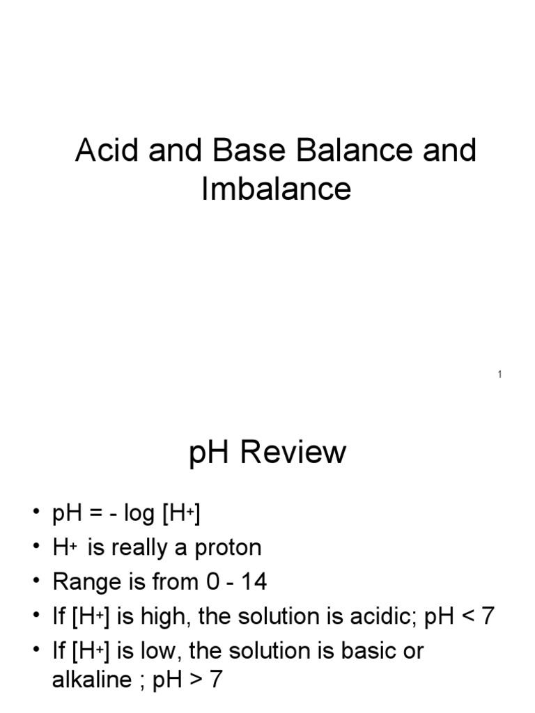 Acid and Base Imbalance | PDF | Ph | Chemistry