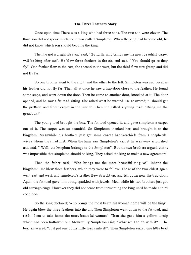 The Three Feathers Story | PDF