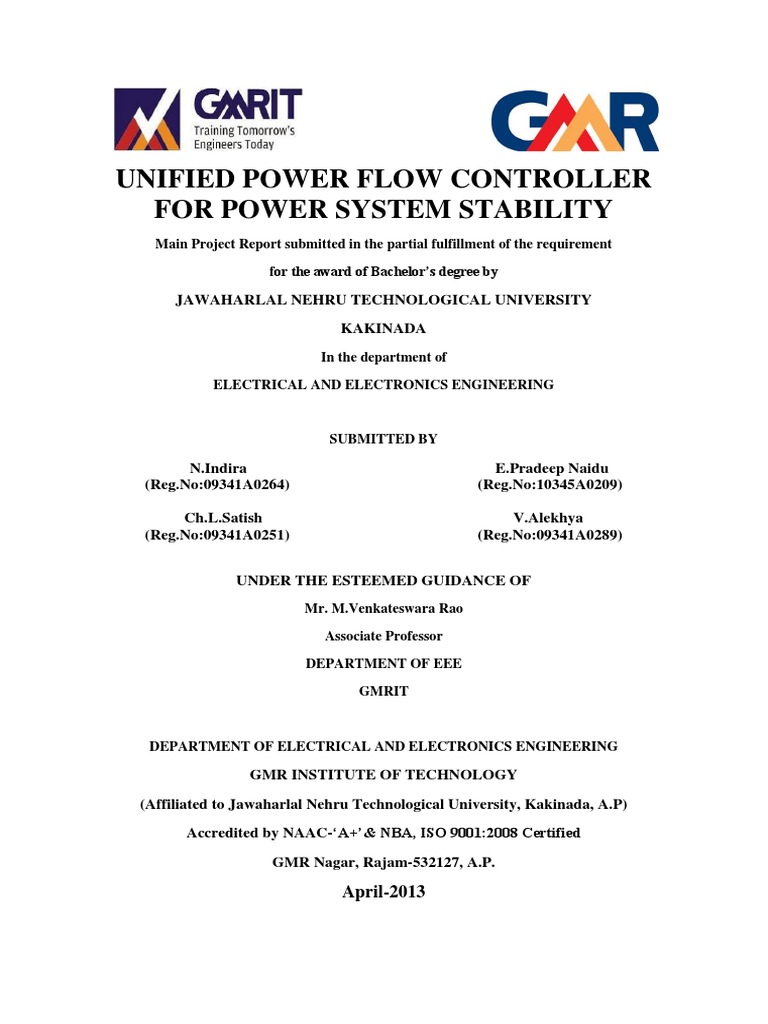 Upfc For Power System Stability | PDF | Ac Power | Electric Power ...