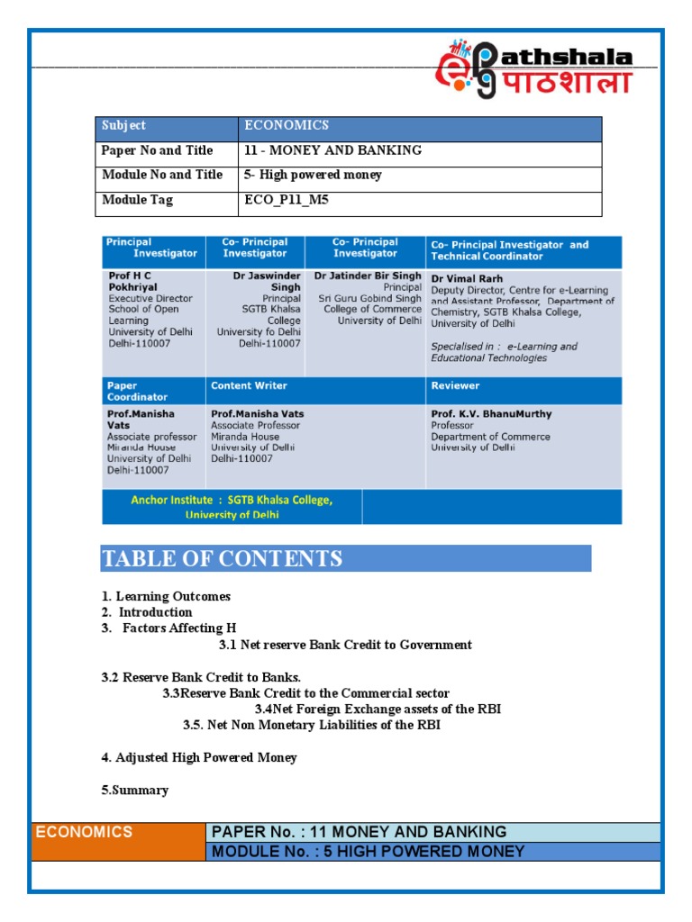 High Powered Money | PDF | Credit (Finance) | Money