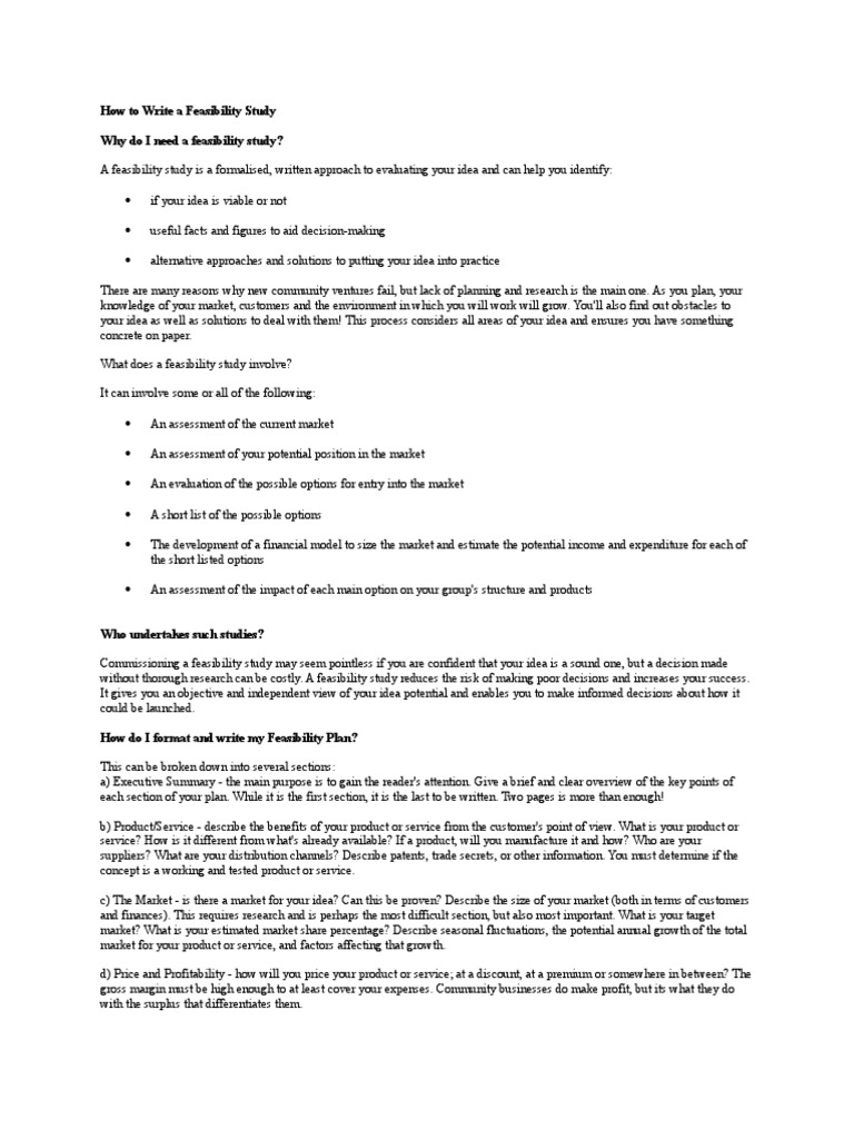 How To Write A Feasibility Study Why Do I Need A Feasibility Study ...