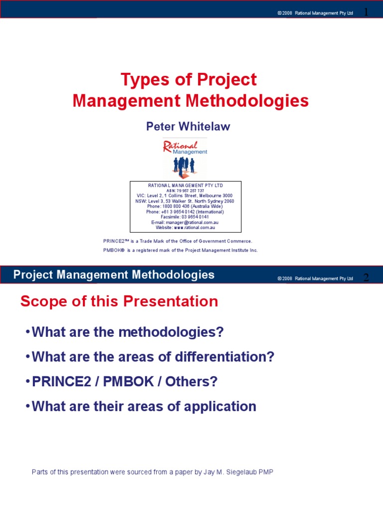 Types of Project Management Methodologies | PDF | Project Management ...