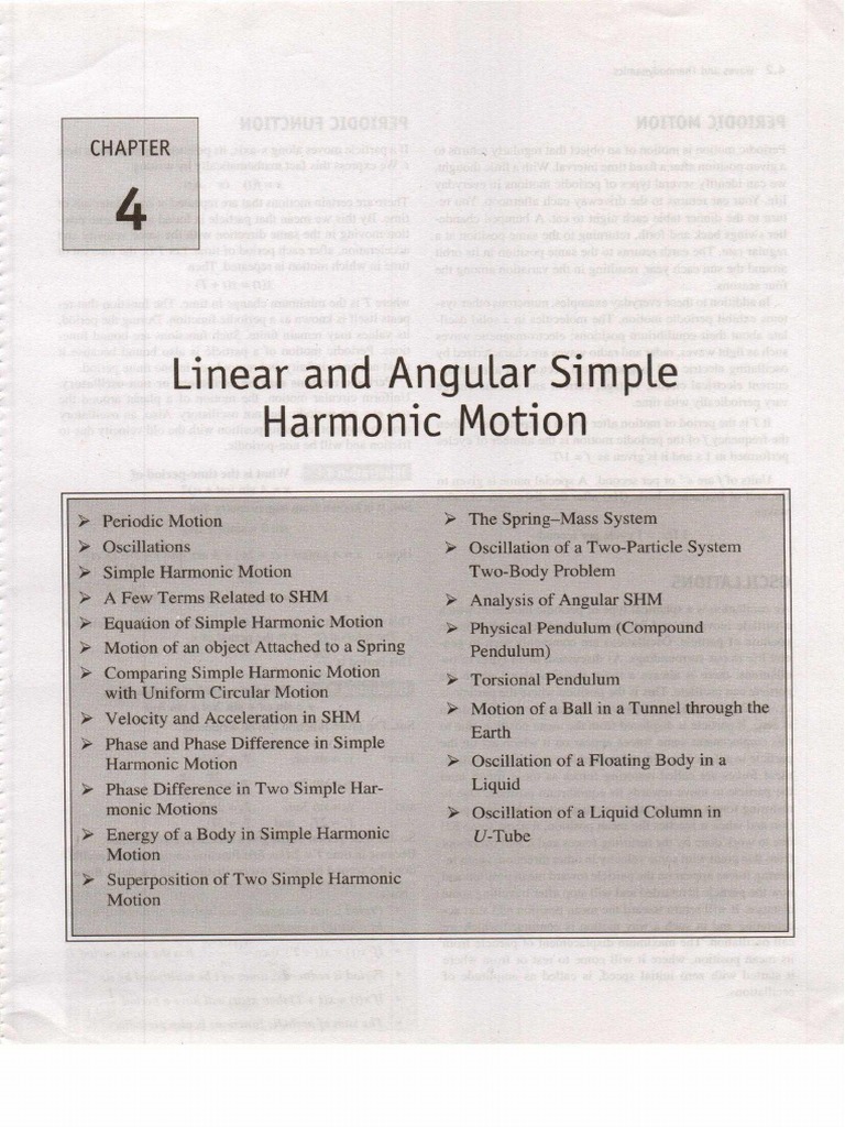 11 0 Linear & Angular SHM PDF | PDF