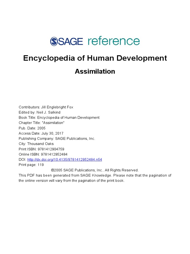 assimilation | Developmental Psychology | Emergence