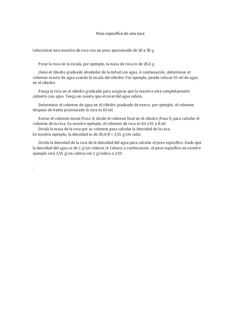 Peso Específico de Una Roca | PDF