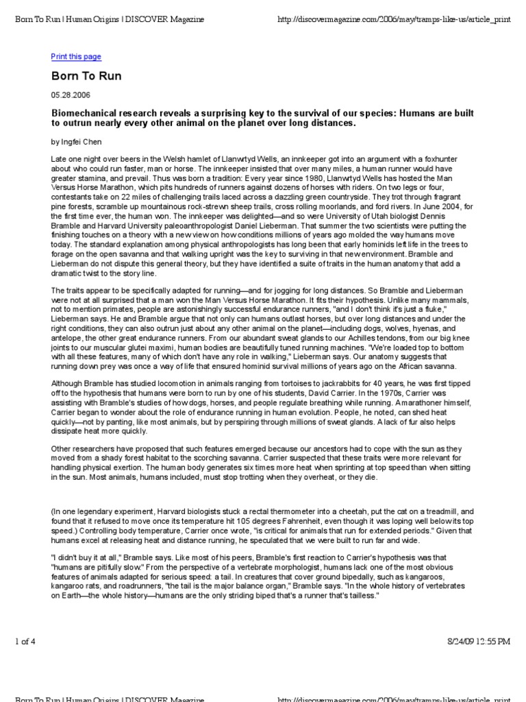 Born To Run | PDF | Running | Bipedalism