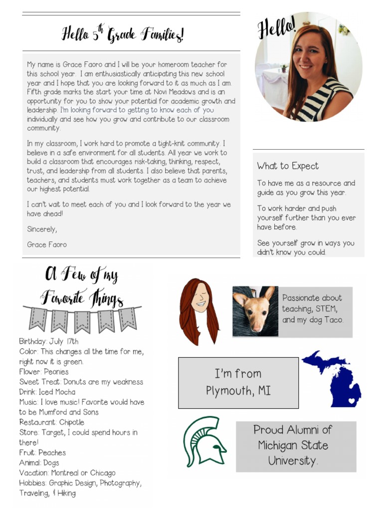 Welcome to 5th Grade with Ms. Faoro | PDF | Wellness