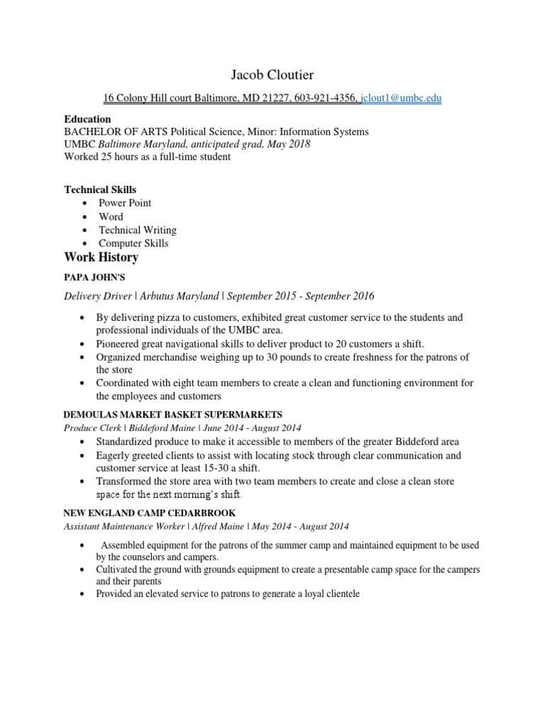 Jacob Cloutier Resume Final | PDF