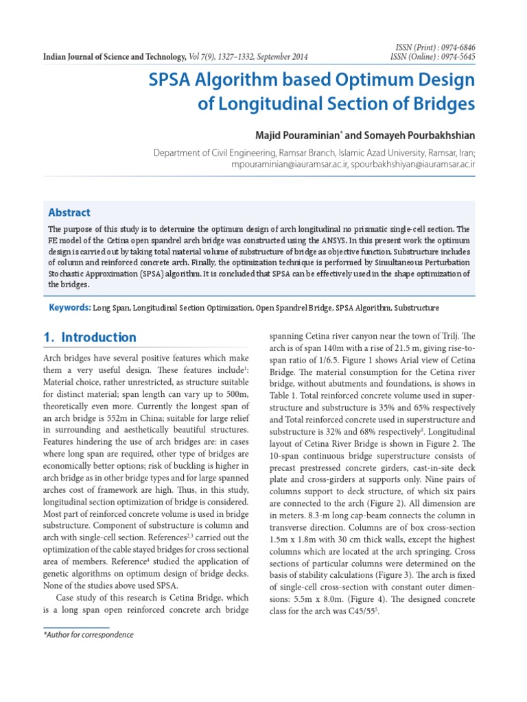 SPSA Algorithm Optimizes Bridge Section Design | PDF | Mathematical Optimization | Finite ...