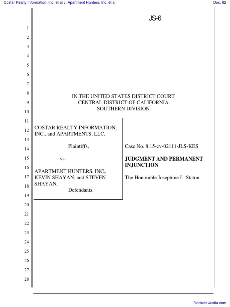 Costar Realty Information, Inc. Et Al v. Apartment Hunters, Inc. Et Al ...