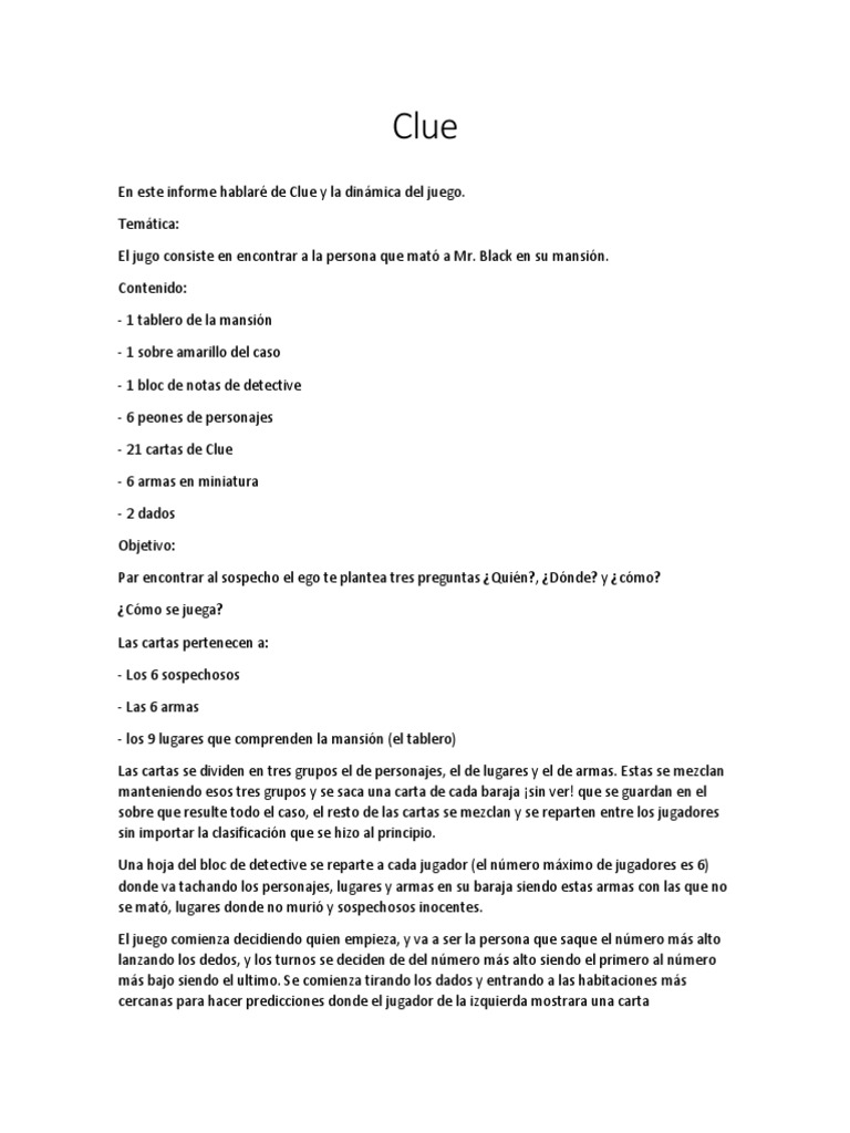Clue | PDF