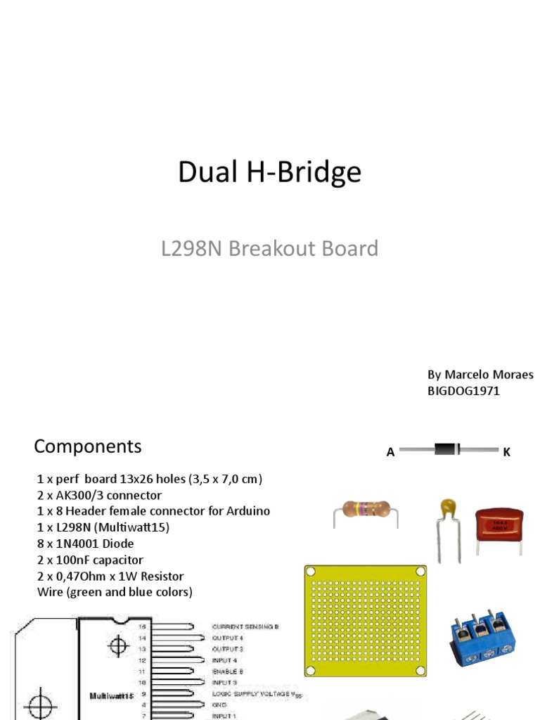 Dual H-Bridge: L298N Breakout Board | PDF | Printed Circuit Board | Arduino