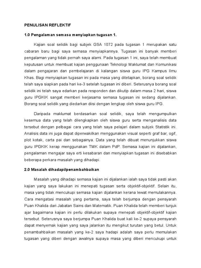 Penulisan Reflektif | PDF