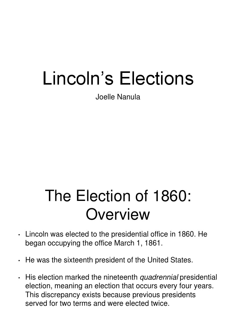 Lincoln's Elections | PDF | Abraham Lincoln | Democratic Party (United ...
