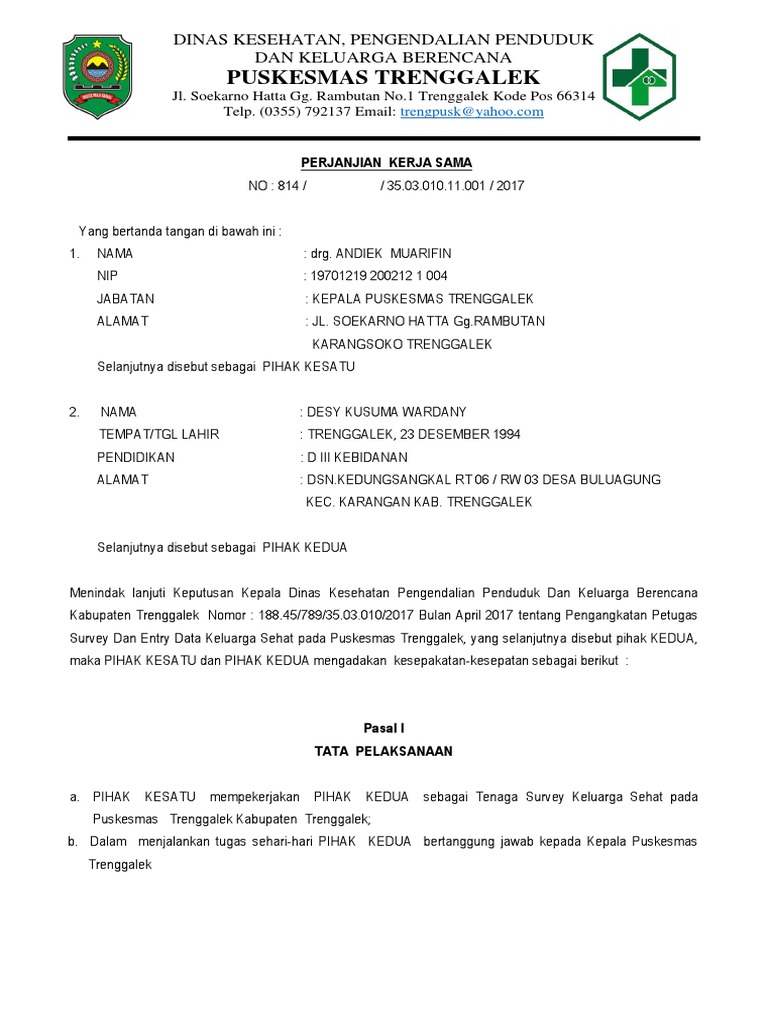 Desy Kusuma Wardany Surat Perjanjian Kontrak | PDF