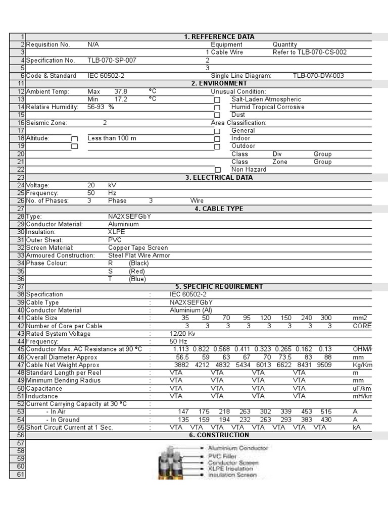 Power Cable Datasheet | Cable | Electrical Conductor | Free 30-day ...