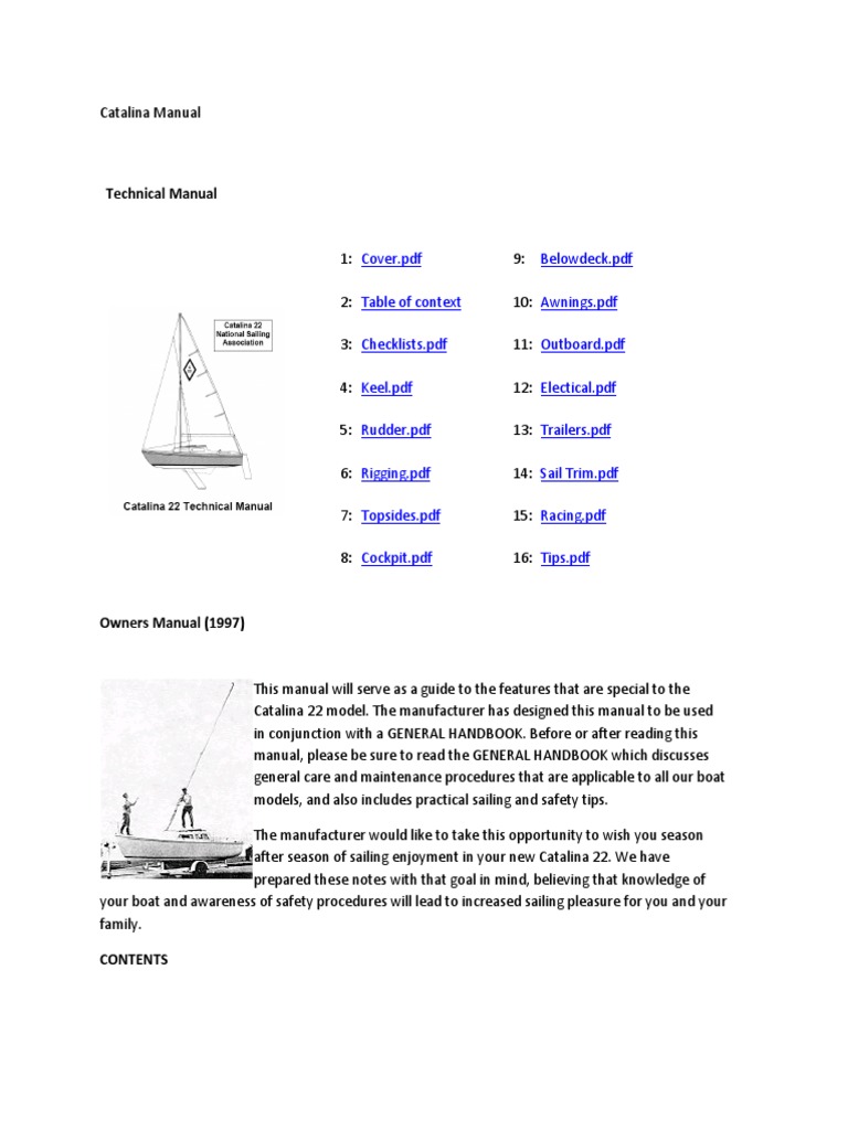 Catalina 22 Sailing Assn Manual | Rigging | Mast (Sailing)