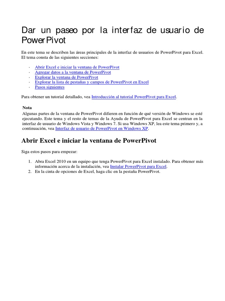 Introducción Al Tutorial PowerPivot para Excel | PDF | Tabla (base de ...
