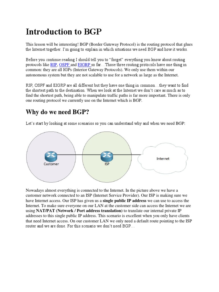 Introduction To BGP | PDF | Routing | Ip Address