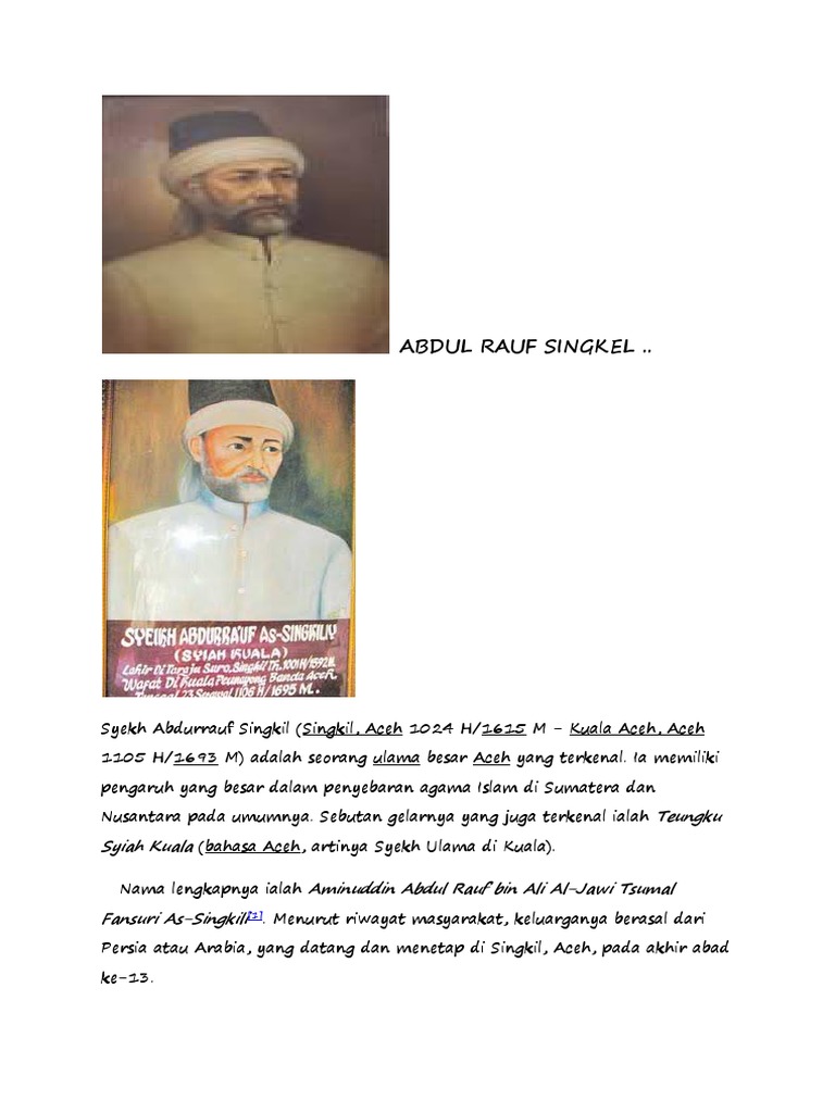 Abdul Rauf Singkel | PDF