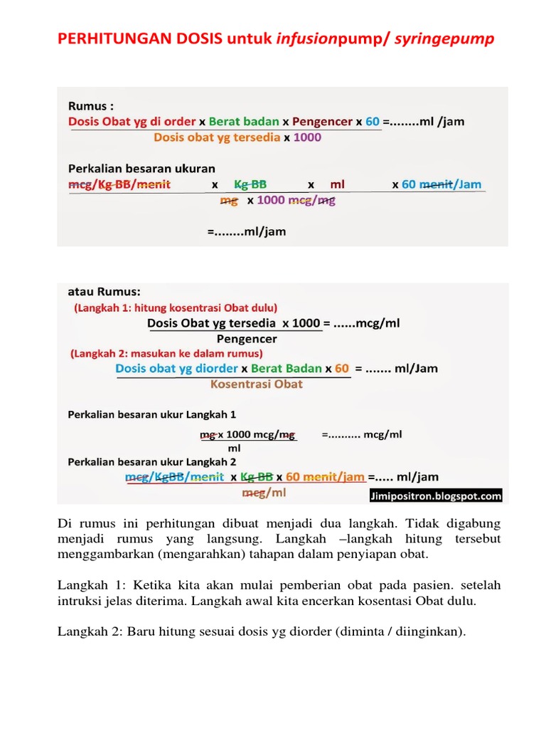 Rumus Perhitungan Obat ICU | PDF | Kesehatan Holistik | Sains & Matematika