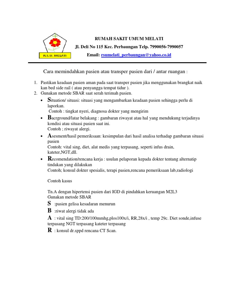 Contoh SBAR | PDF