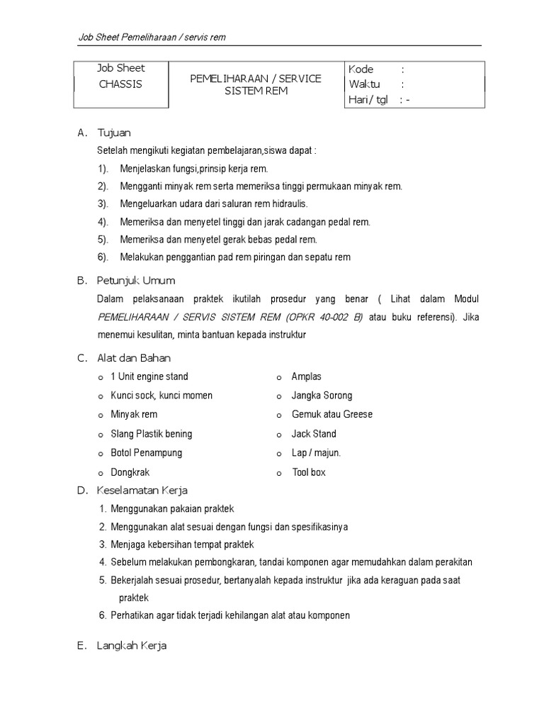 Job Sheet Rem 1 | PDF | Teknologi & Rekayasa