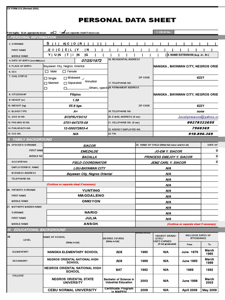 PDS Form | PDF | Vocational Education | Teachers