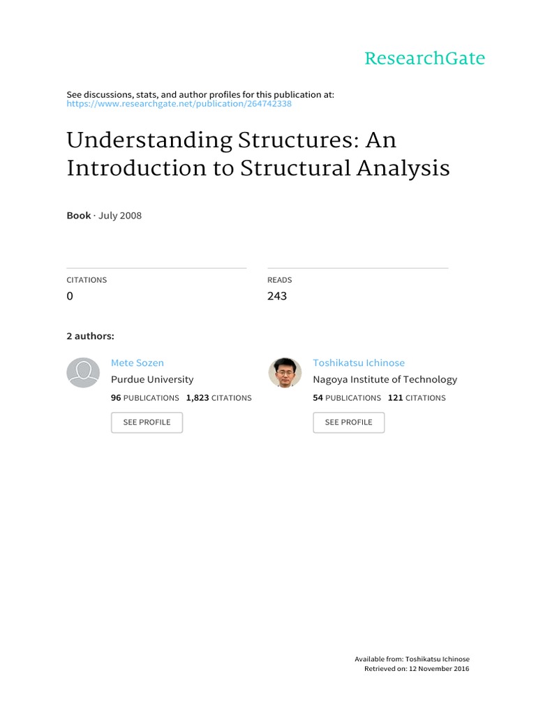 Understanding Structures: An Introduction To Structural Analysis | Download Free PDF ...