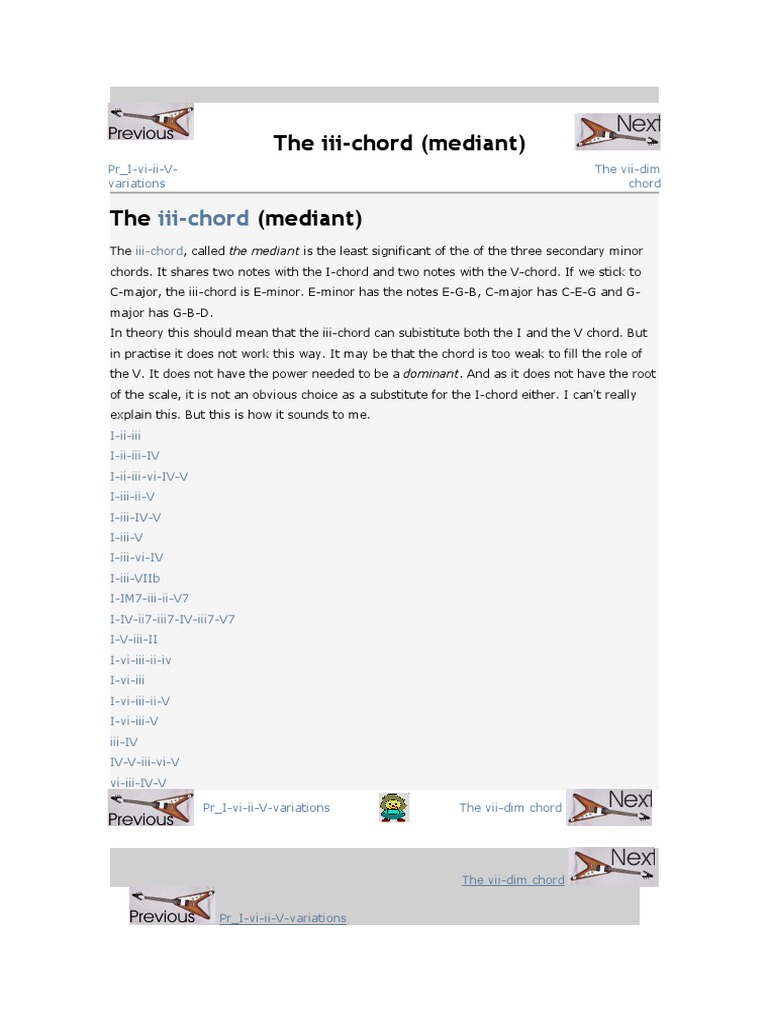The III-chord (Mediant) | PDF | Language Arts & Discipline