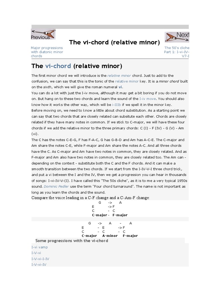 Understanding the Vi-Chord in Music | PDF | Chord (Music) | Musical ...