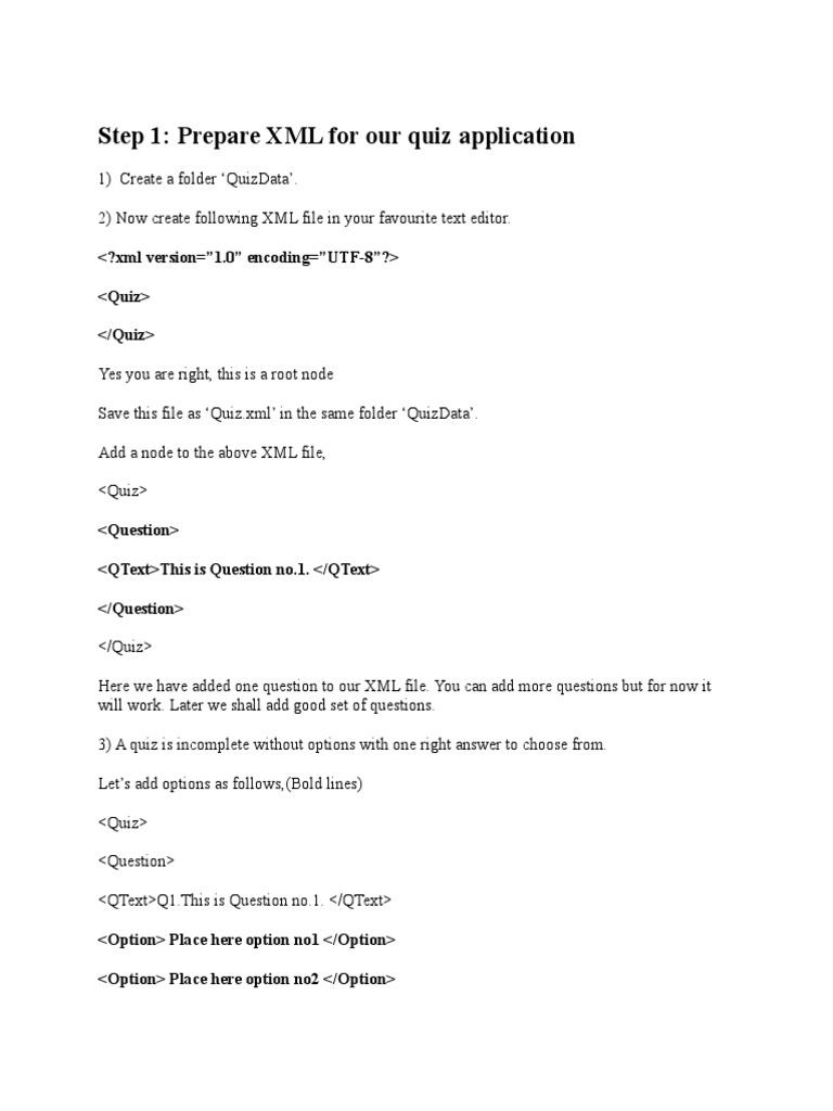 Quiz Xml Data Pdf Xml Computing 6056