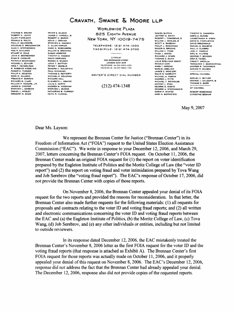 Cravath, Swaine & Moore LLP: Worldwide Plaza 825 Eighth Avenue New York ...