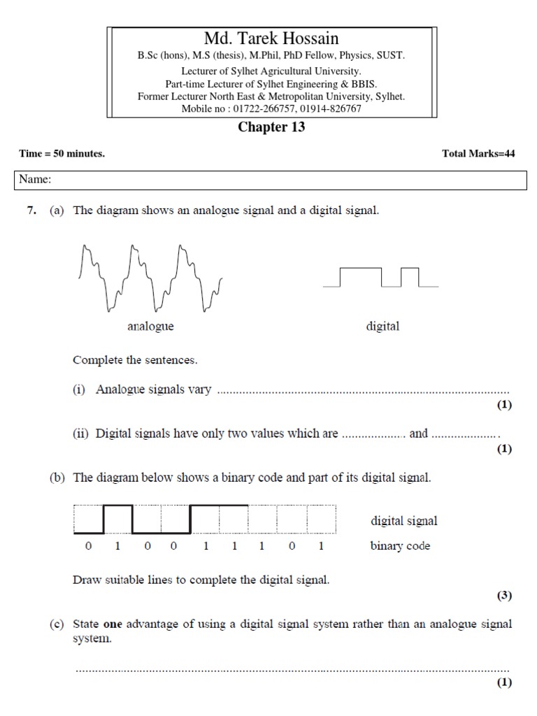 Md Tarek Hossain PhD Fellow Physics Lecturer Contact | PDF