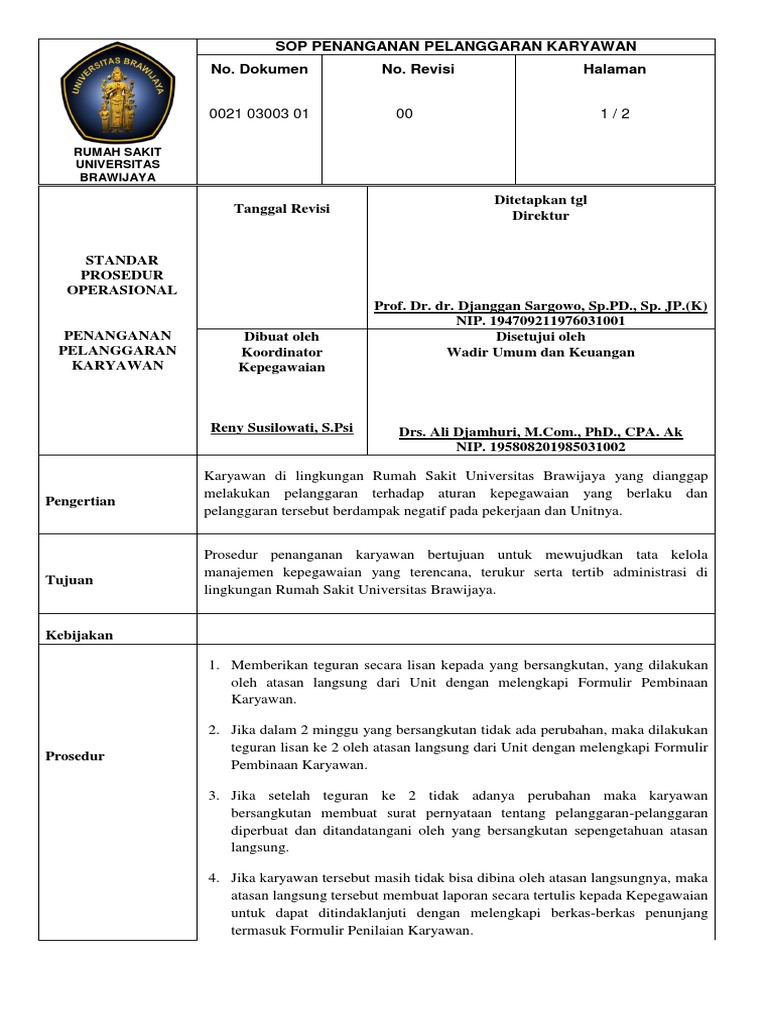 Contoh SOP Terbaru | PDF