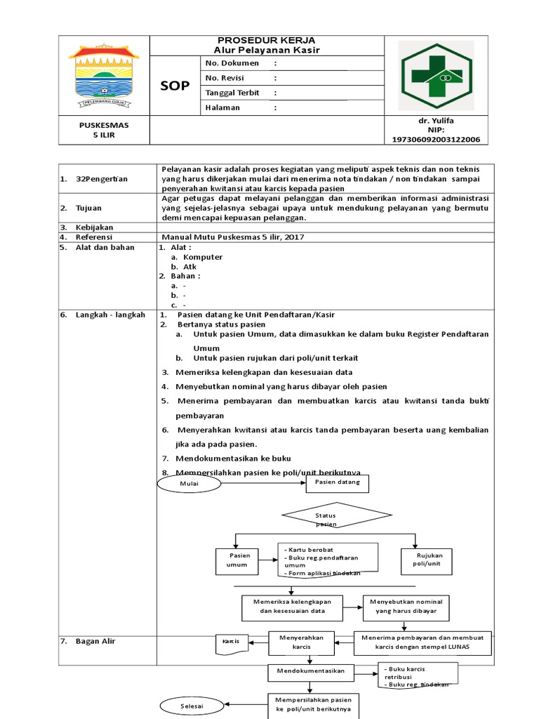 Sop 02 PK Alur Pelayanan Kasir | PDF
