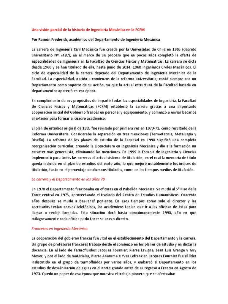 Historia De Ingenieria Mecanica Por Ramon Frederick Pdf Ingeniería