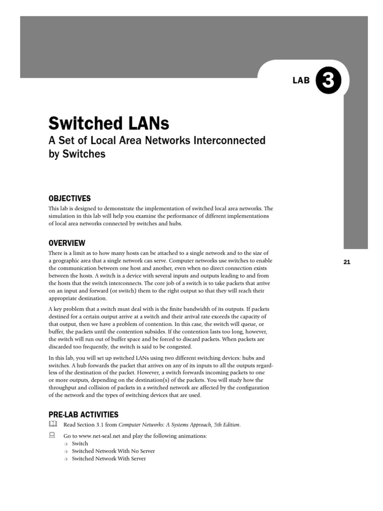 Switched Lans: A Set of Local Area Networks Interconnected by Switches | PDF | Network Switch ...