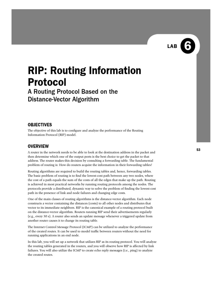 RIP: Routing Information Protocol: A Routing Protocol Based On The Distance-Vector Algorithm ...