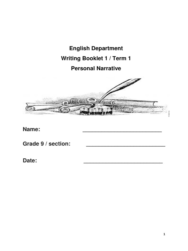 Writing Booklet - Personal Narrative | PDF | Violin | Essays