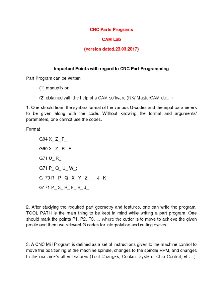 6 Part Programs | PDF | Numerical Control | Metalworking