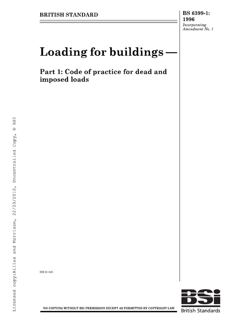 Bs6399 1 Loadings | PDF