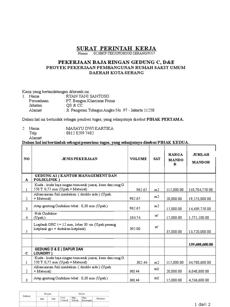 SPK Pek Baja Ringan - Kartika Trus | PDF