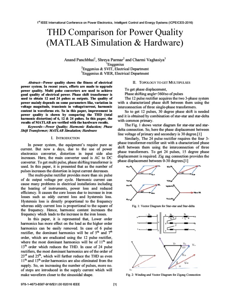 A.panchbhail, S. Parmar, THD Comparison For Power Quality (MATLAB Simulation & Hardware ...