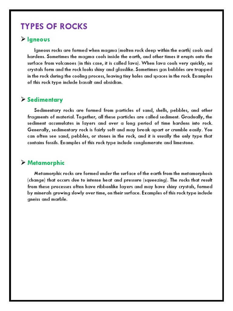 Types of Rocks | PDF