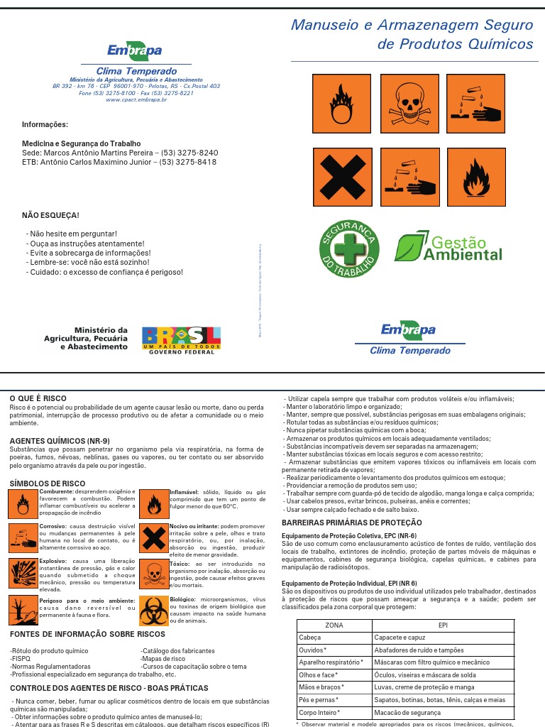 Manuseio e Armazenagem Seguro de Produtos Químicos: Informações ...