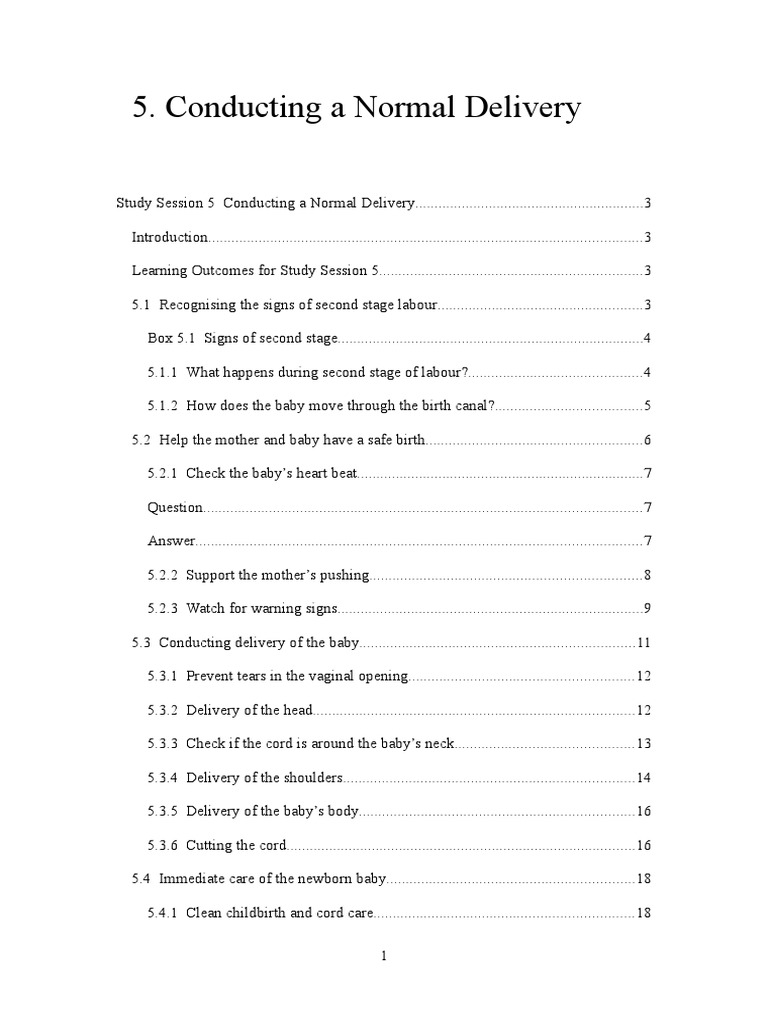 Conducting A Normal Delivery | PDF | Childbirth | Infants