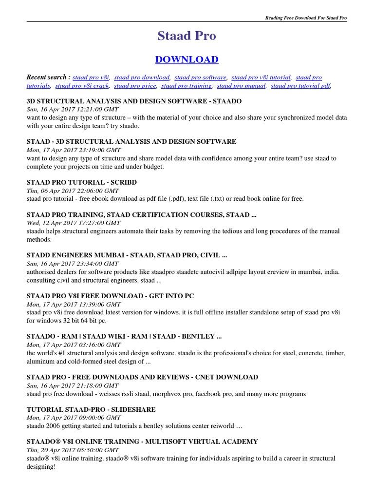 Staad Pro User Guide | PDF | Digital Distribution | Microsoft Windows