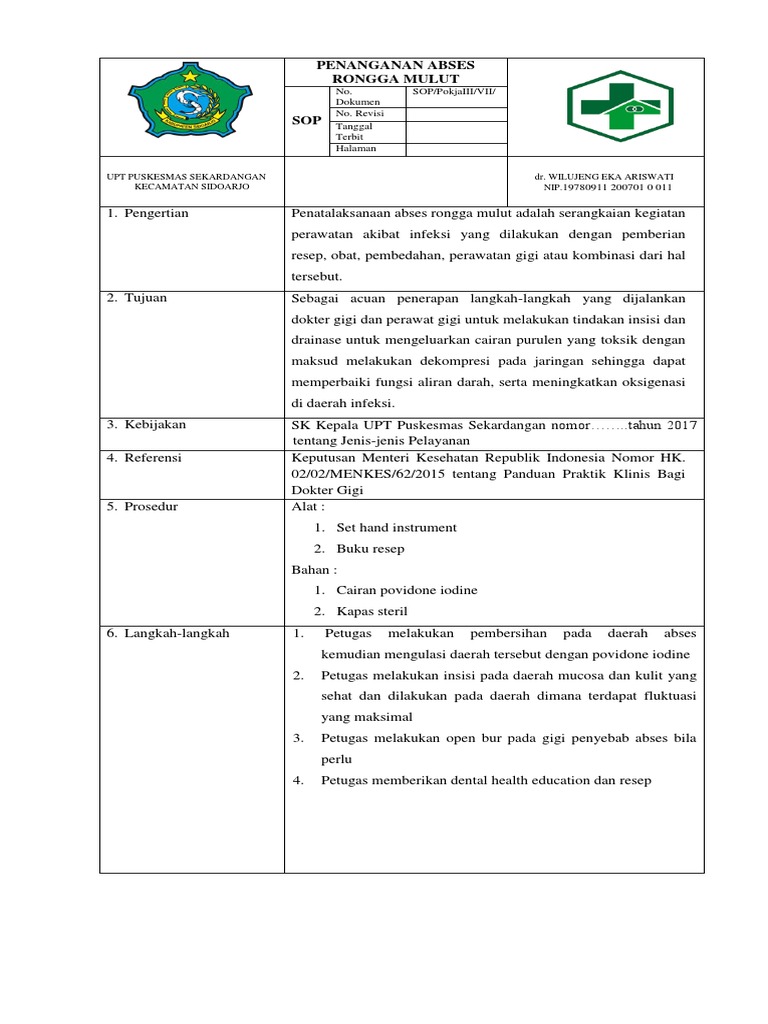 8.sop Pen. Abses Rongga Mulut | PDF