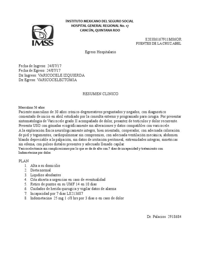 Egreso hospitalario | Hospital | Medicina CLINICA